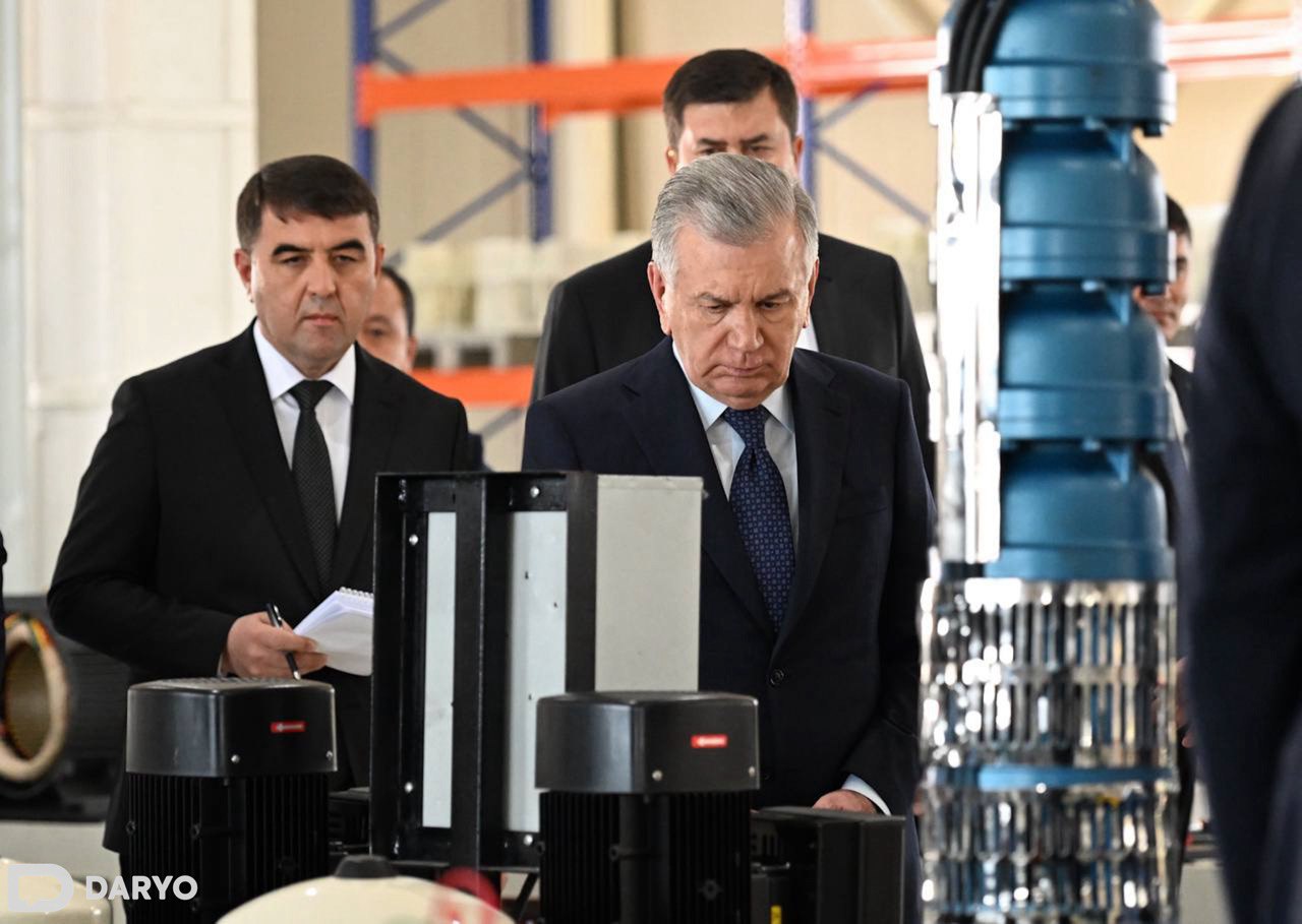 Prezident Namangandagi elektr dvigatel va suv nasosi ishlab chiqaruvchi korxona faoliyati bilan ...
